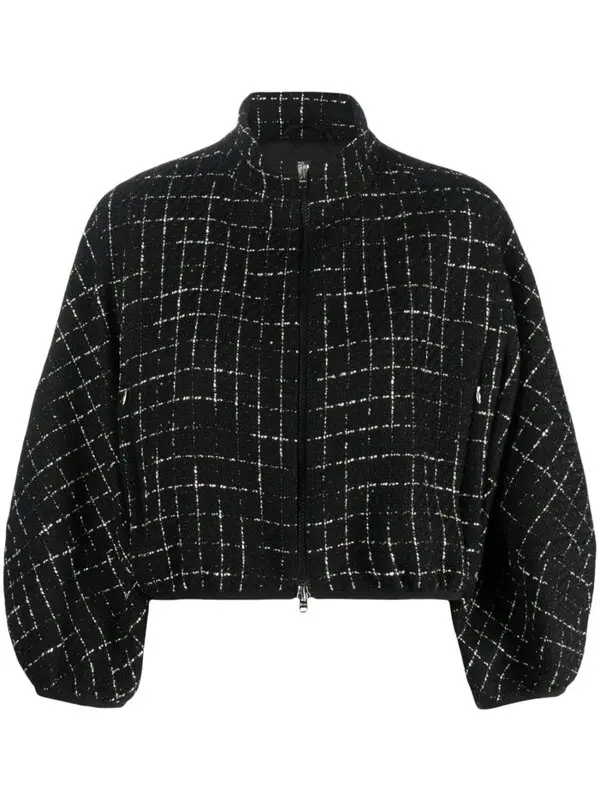 Herno Grid-patterned Cropped Jacket