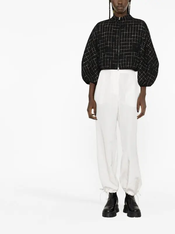 Herno Grid-patterned Cropped Jacket