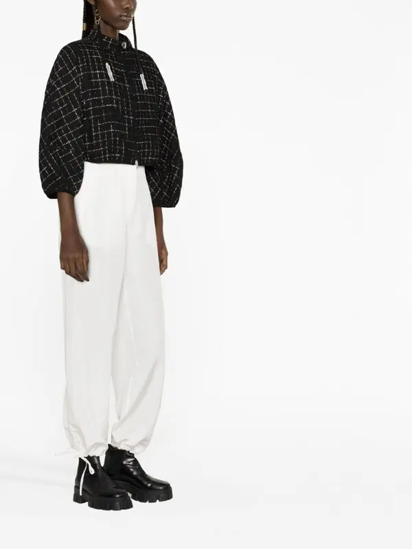 Herno Grid-patterned Cropped Jacket