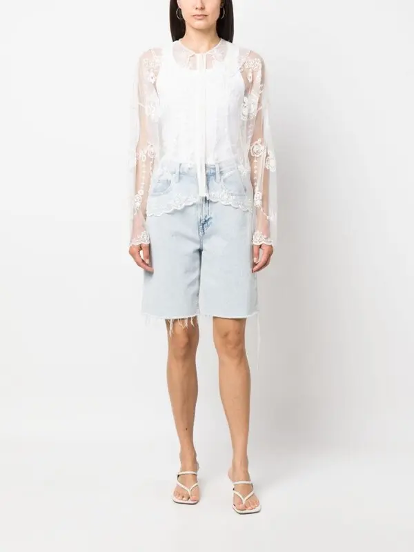 Philosophy Di Lorenzo Serafini Embroidered Sheer Blouse