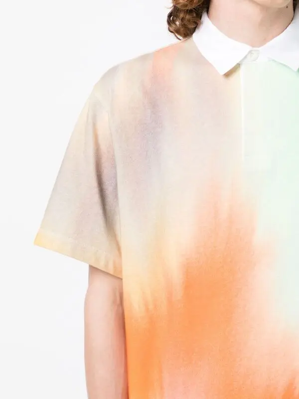 Maison Kitsuné Abstract-print Polo Shirt