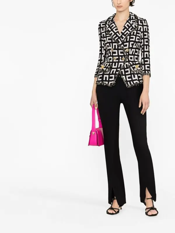 Elisabetta Franchi Monogram Tweed Blazer