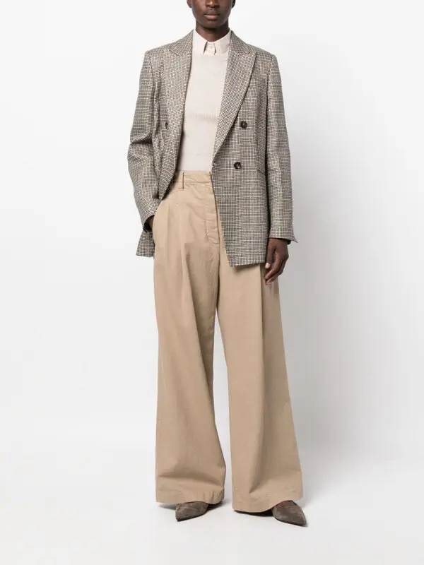 Brunello Cucinelli Houndstooth Double-breasted Blazer
