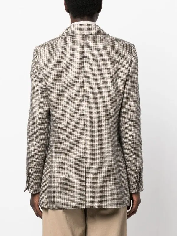 Brunello Cucinelli Houndstooth Double-breasted Blazer