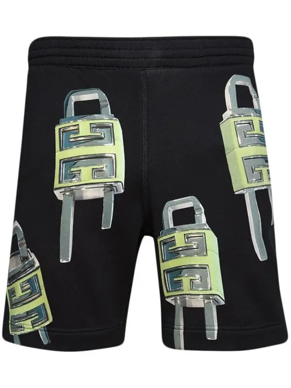 Givenchy 4g Padlock Print Bermuda Shorts - Black