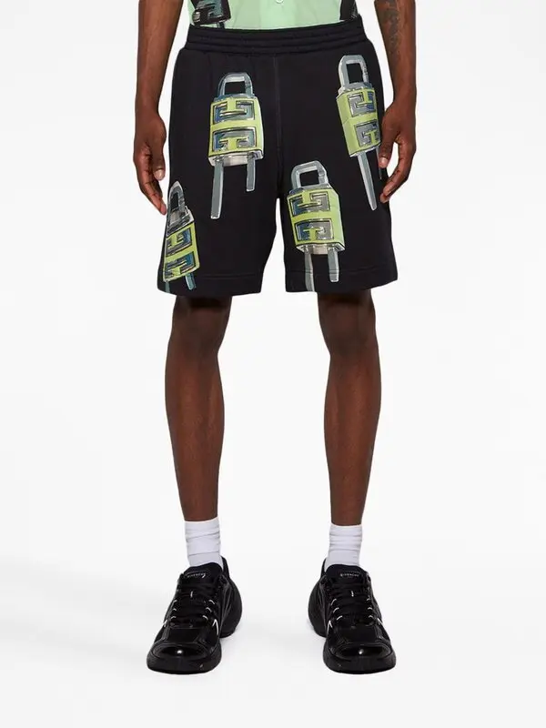 Givenchy 4g Padlock Print Bermuda Shorts