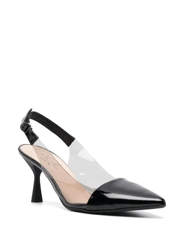 Agl Crystal Ide 85mm Leather Slingback Pumps