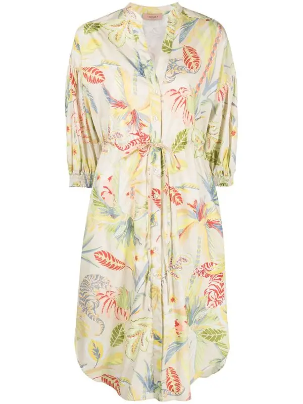 TWINSET Printed Cotton Shirt Dress