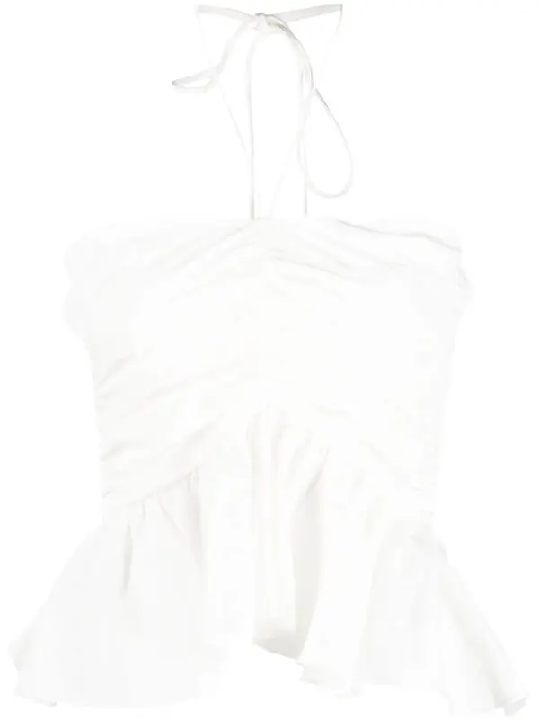 MSGM Ruched Halterneck Top