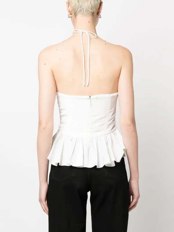 MSGM Ruched Halterneck Top