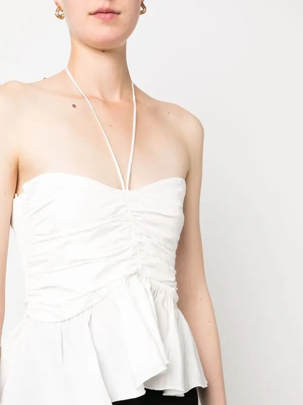 MSGM Ruched Halterneck Top