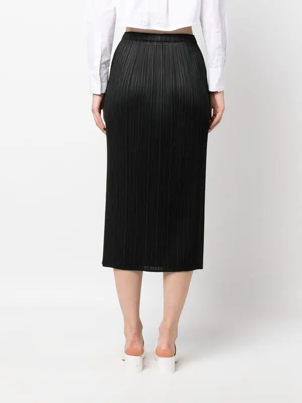 Issey Miyake Pleated High-waist Skirt - Black