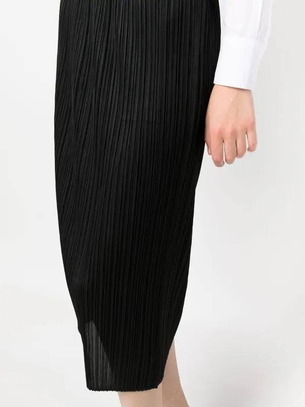Issey Miyake Pleated High-waist Skirt - Black