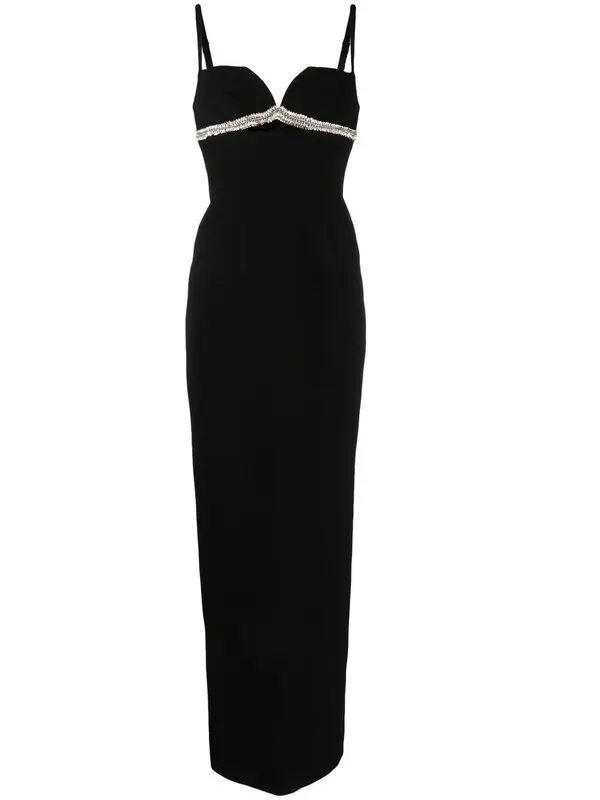 Rachel Gilbert Embellished Sweetheart Neck Maxi Dress