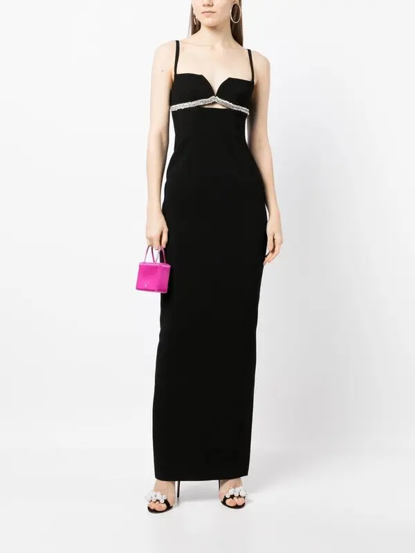 Rachel Gilbert Embellished Sweetheart Neck Maxi Dress