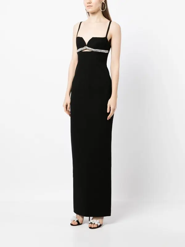Rachel Gilbert Embellished Sweetheart Neck Maxi Dress