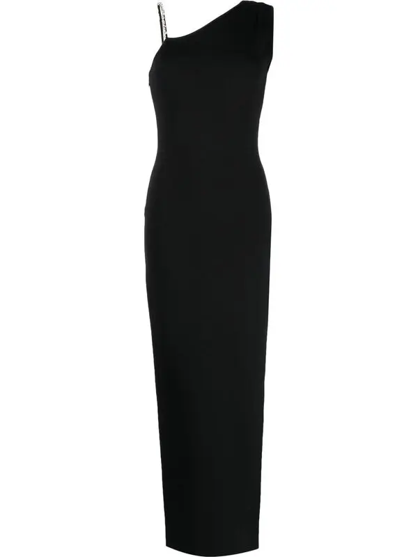 Rachel Gilbert Crystal Embellishment Off-shoulder Gown - Black