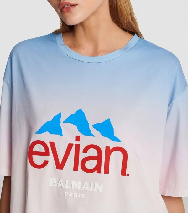 Balmain X Evian Gradient Printed T-Shirt - Pink | Editorialist