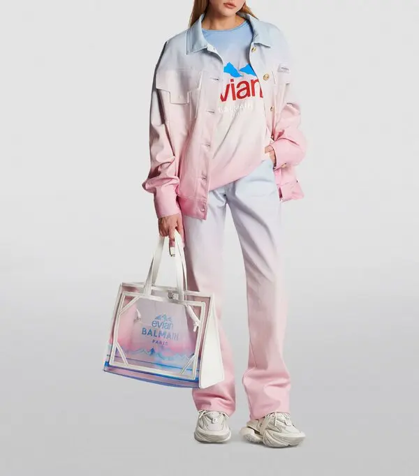 Balmain X Evian Gradient Printed T-Shirt - Pink | Editorialist
