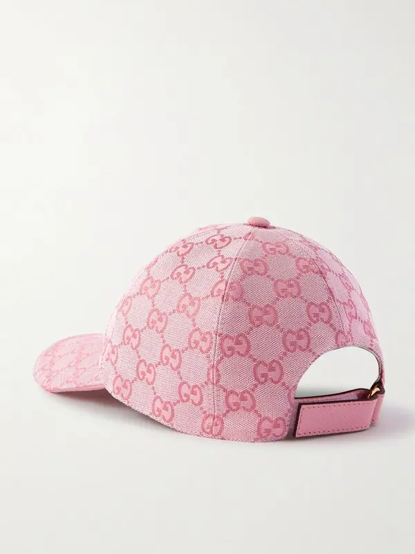 Gucci Leather-Trimmed Cotton-Blend Canvas-Jacquard Baseball 
