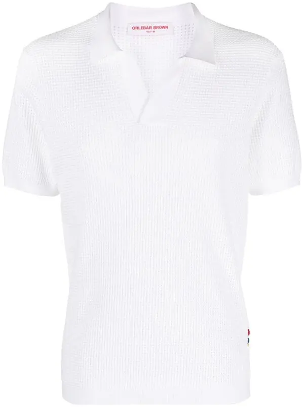 Orlebar Brown Roddy Perforated Polo Shirt - White