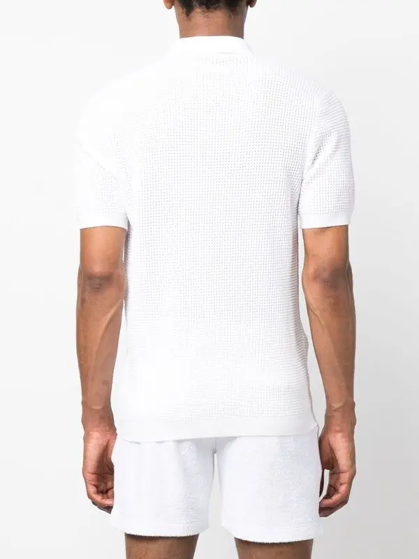 Orlebar Brown Roddy Perforated Polo Shirt - White