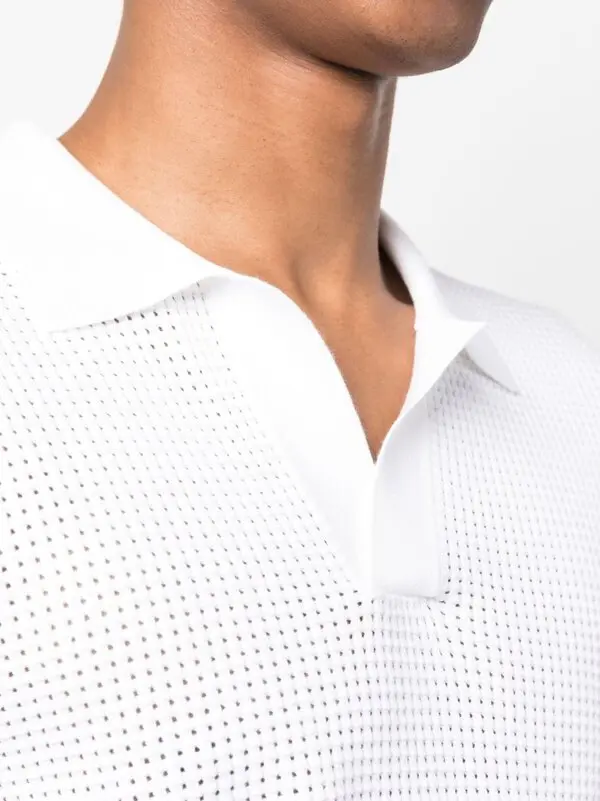 Orlebar Brown Roddy Perforated Polo Shirt - White