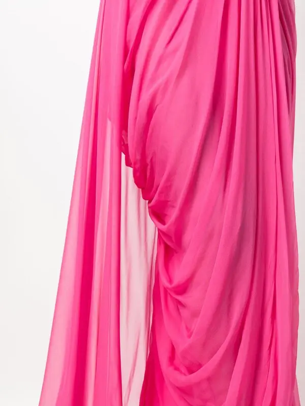 Alberta Ferretti Pleated Silk-chiffon Maxi Dress