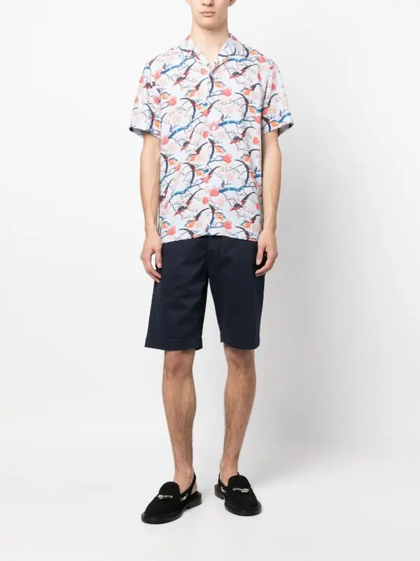 Orlebar Brown Hibbert Graphic-print Shirt - Blue