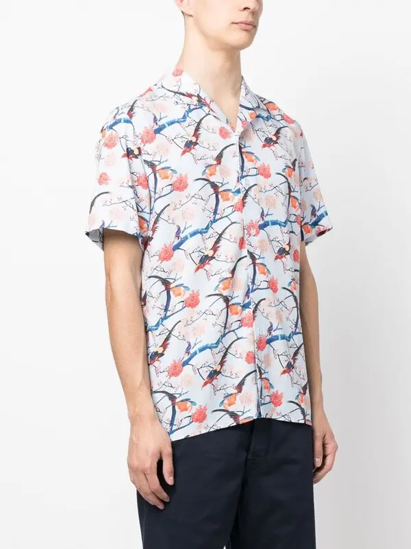 Orlebar Brown Hibbert Graphic-print Shirt - Blue