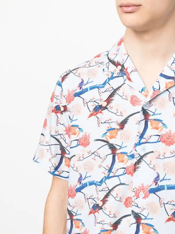 Orlebar Brown Hibbert Graphic-print Shirt - Blue