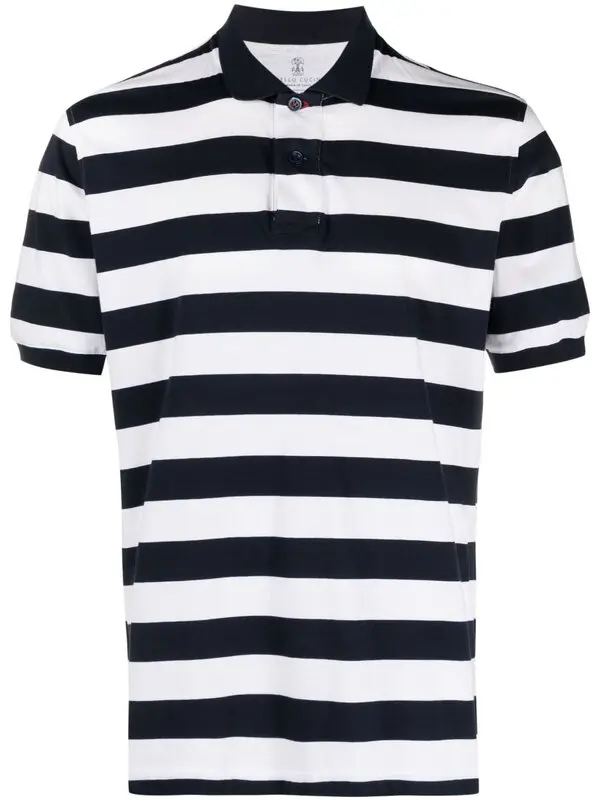 Brunello Cucinelli Striped Cotton Polo Shirt