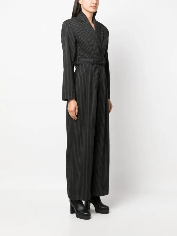 IOANA CIOLACU Pinstripe-print Wool Jumpsuit