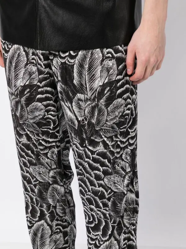4SDESIGNS Floral-print Slim-cut Trousers