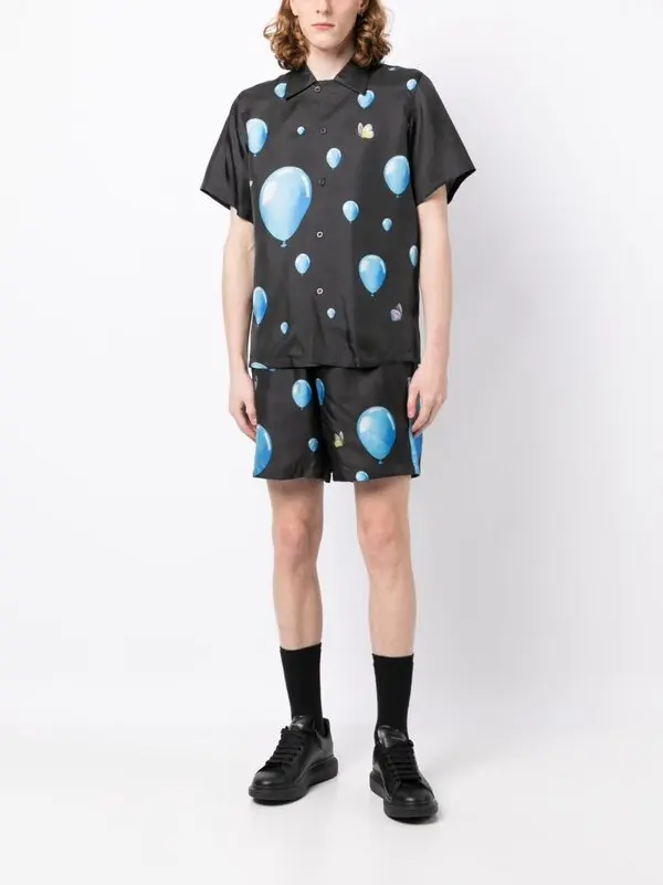 3.PARADIS Balloon-print Bermuda Shorts
