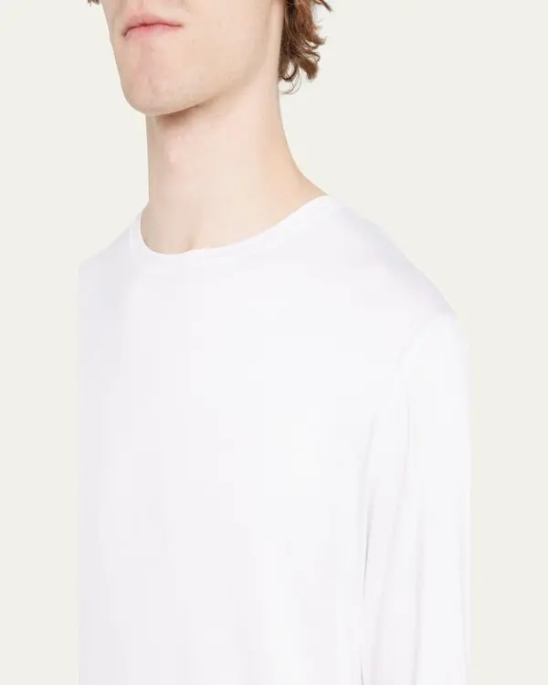 Derek Rose Stretch Long Sleeve Crewneck T-shirt