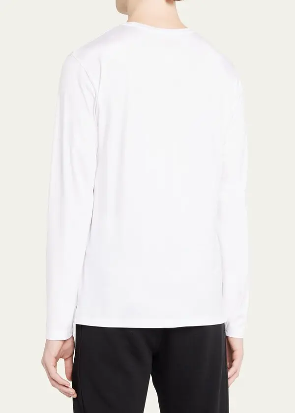Derek Rose Stretch Long Sleeve Crewneck T-shirt