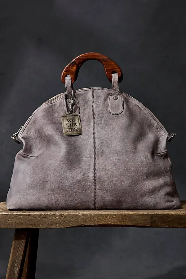 Free People We The Free Willow Vintage Leather Tote - Oyster Mauve