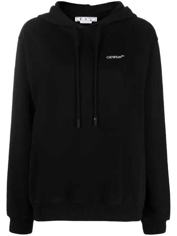 Off-White Logo-print Cotton Hoodie - Black