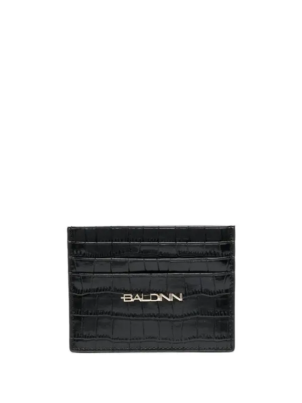 BALDININI Crocodile-effect Card Holder - Black