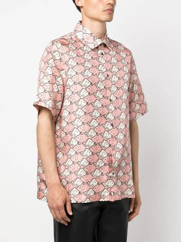 BOTTER Dolphin-print Silk Shirt - Pink