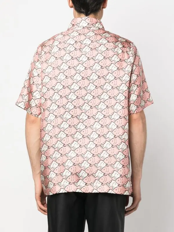 BOTTER Dolphin-print Silk Shirt - Pink