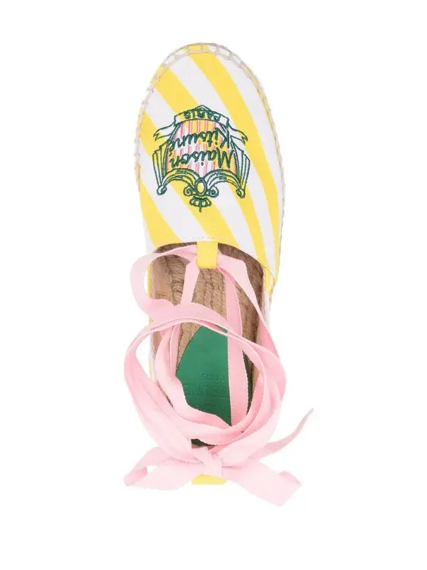 Maison Kitsuné Striped Lace-up Espadrilles