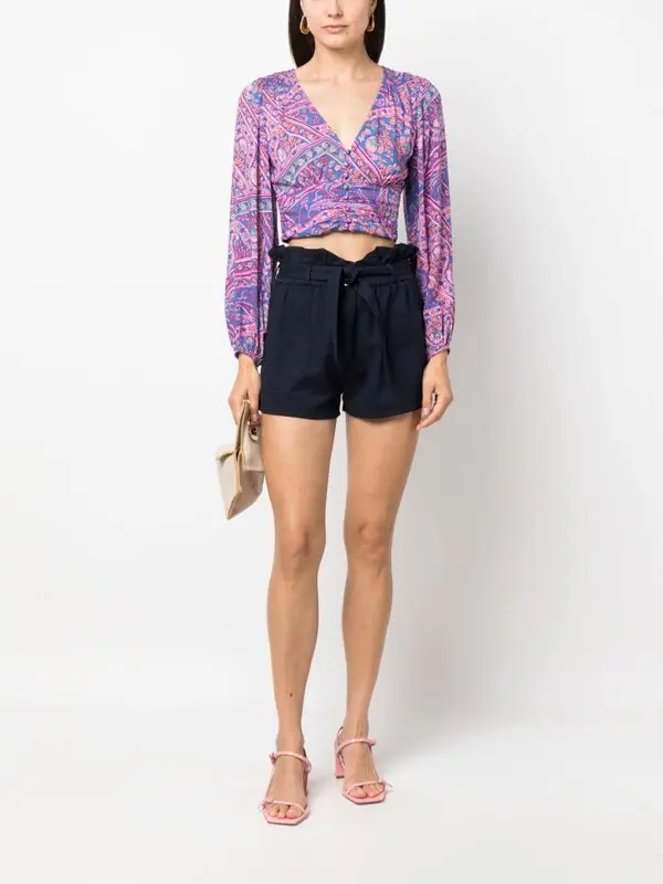Ba&sh Finka Long-sleeve Crop Top