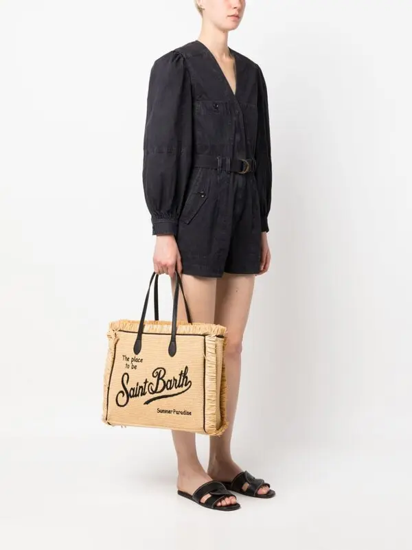 MC2 SAINT BARTH Vanity Interwoven-straw Tote Bag