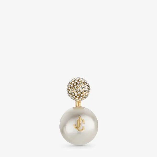 JIMMY CHOO Auri Earrings - Gold/white/crystal
