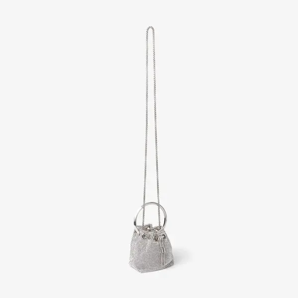 JIMMY CHOO Bon Bon Crystal Mesh Micro Bag - Silver