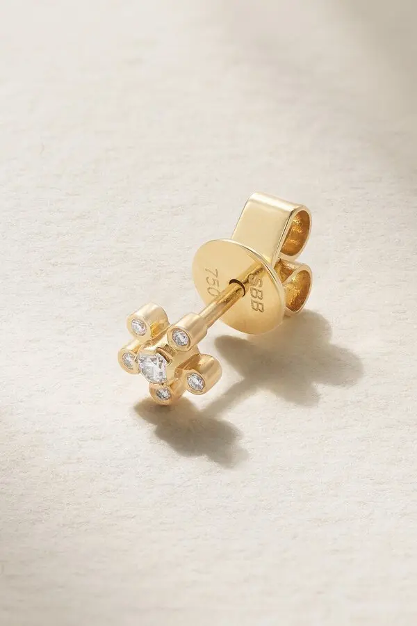Sophie Bille Brahe Petit Soleil De Fleur Diamond Single Earring - Gold