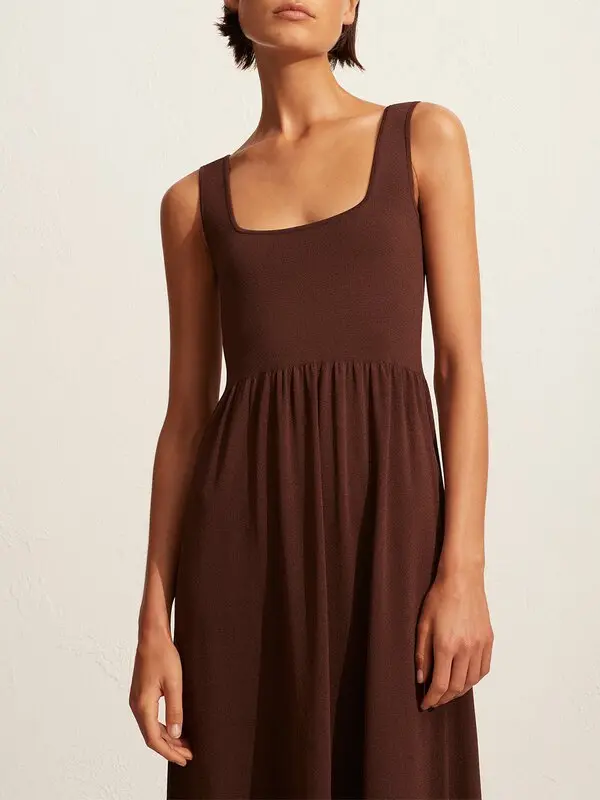 Matteau Classic Knit Midi Dress - Brown | Editorialist