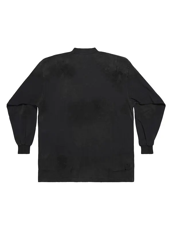 Balenciaga Skater Long Sleeve Tshirt Oversized - Black | Editorialist